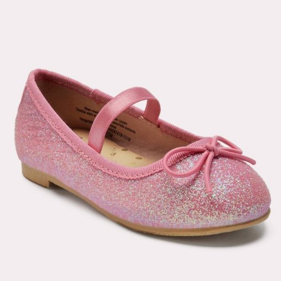 Cat & Jack | Shoes | Toddler Girls Lily Ballet Flats Pink Glitter Flat ...
